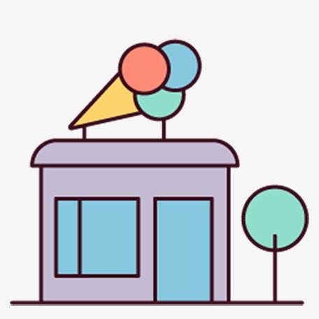 图标元素 手绘冰激凌店图标 好图网