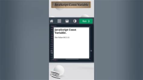𝐉𝐚𝐯𝐚𝐒𝐜𝐫𝐢𝐩𝐭 𝐂𝐨𝐧𝐬𝐭 𝐕𝐚𝐫𝐢𝐚𝐛𝐥𝐞 Javascript Variables Const Script Html
