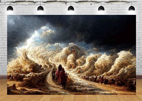 Zliisang 59x 36ft Jewish Passover Backdrop Pesach Moses Crossing The