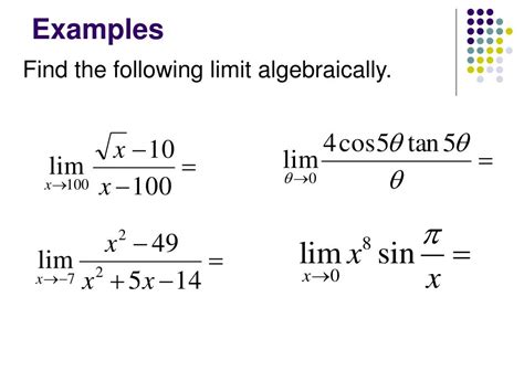 ppt section 2 3 evaluating limits algebraically powerpoint