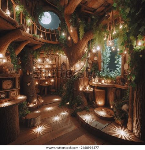 Inside Peter Pan Tree House Night Ai Generated Image 2468998377