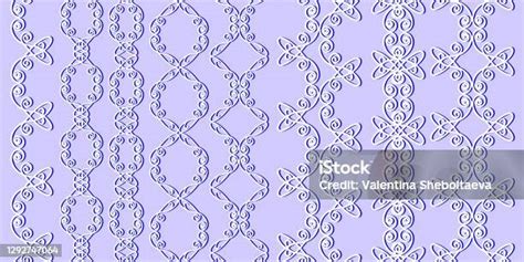 테두리용 장식품 세트입니다 파스텔 린넨 래핑 페이퍼 벽지에 대한 장식 섬유 패턴 디자인과 벡터 원활한 배경 파란색과 흰색 0명에 대한 스톡 벡터 아트 및 기타 이미지