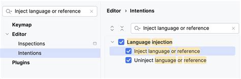 language injections intellij idea documentation