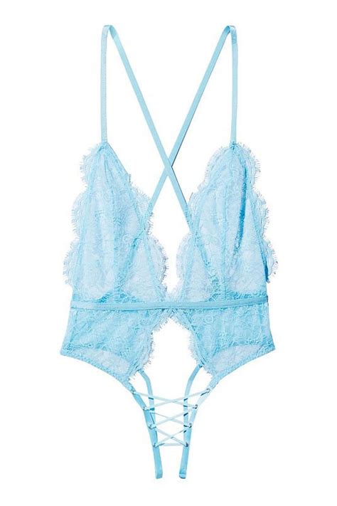 Buy Victorias Secret Lace Plunge Crotchless Teddy From The Victorias