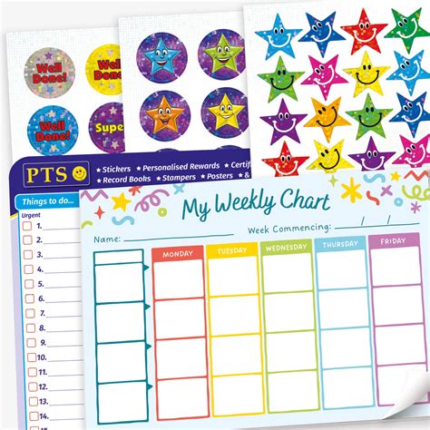 Weekly Chart Pad And Stickers A4 Pad 210 X Stickers