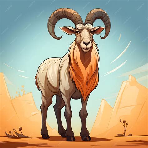 Premium Ai Image Animated Cartoon Flash Card Illustration Of A Markhor