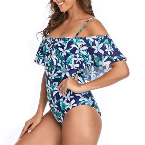 Traje De Baño De Una Pieza Con Volantes Para Mujer Cómodo De Usar