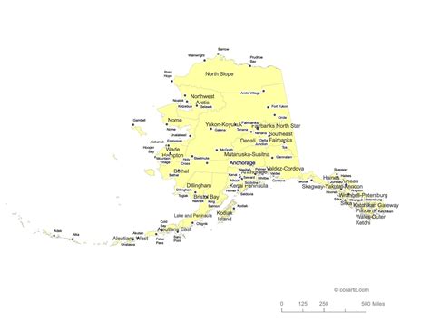 Alaska Map Collection Shaded Relief Counties And Cities