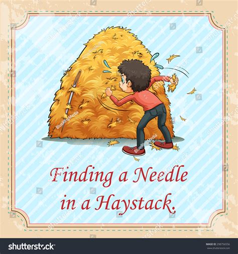Idiom Saying Finding Needle Haystack Stock Vector Royalty Free 298756556 Shutterstock