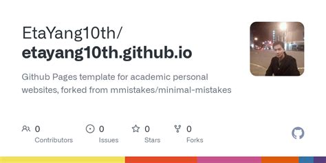 Github Etayang10th Github Pages Template For Academic Personal Websites