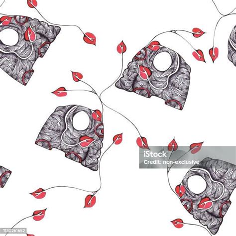 검은 코끼리와 붉은 잎을 그리는 볼펜 카드 포스터 인쇄 및 섬유에 대 한 완벽 한 손 그리기 패턴입니다 0명에 대한 스톡 벡터 아트 및 기타 이미지 Istock