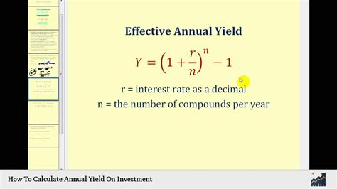How To Calculate Annual Yield On Investment