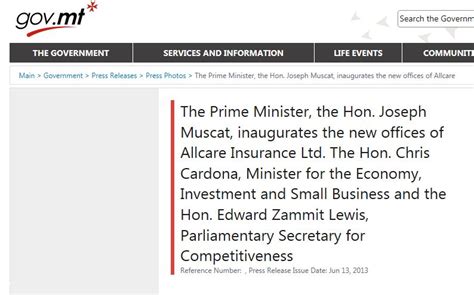 Allcare Insurance Chairman Eric Schembri Co Shareholder Alfred Mifsud