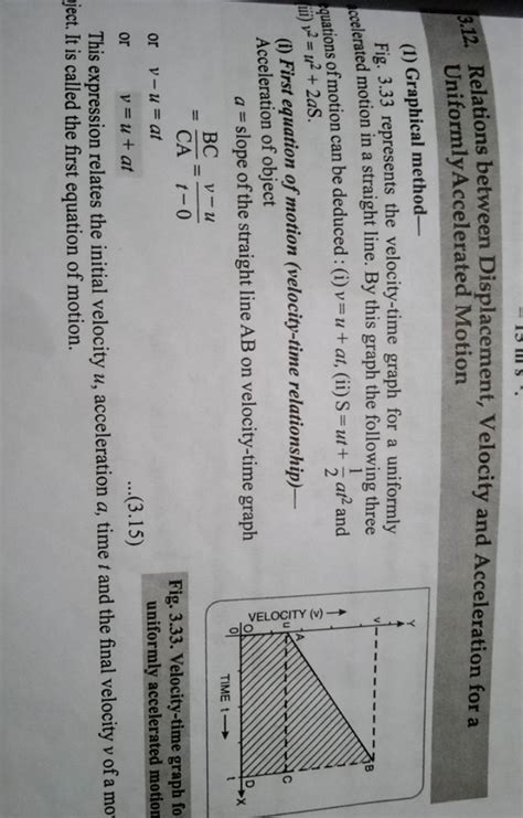 3 12 Relations Between Displacement Velocity And Acceleration For A Uni