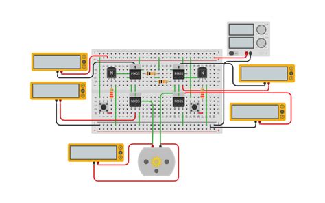 Circuit Design Ponte H Mosfet Tinkercad