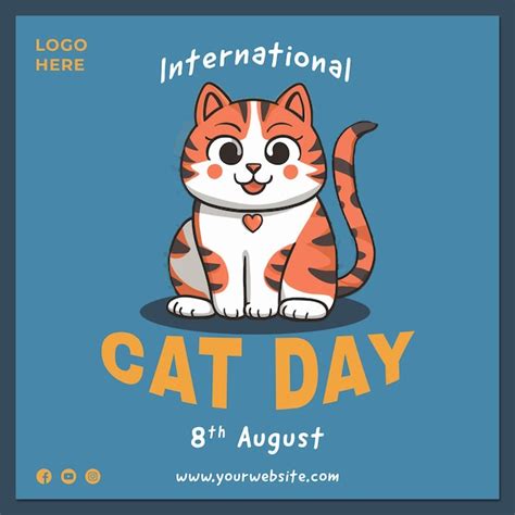 Premium Psd Cat Day Instagram Post Template