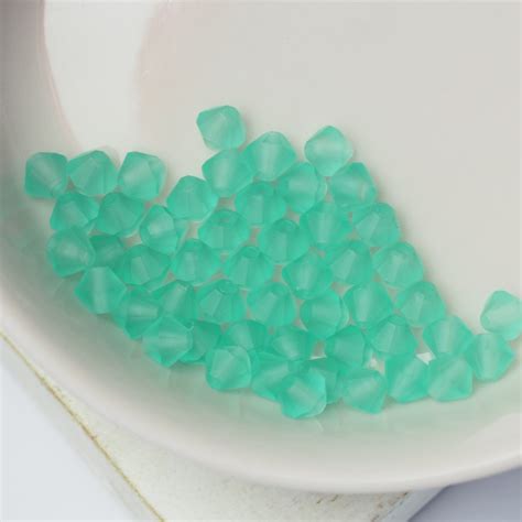 4 Mm Preciosa Bicone Beads Caribbean Sea Matt X 50 Pcs
