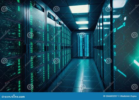 Data Center And Computer Servers Created With Generative Ai Technology