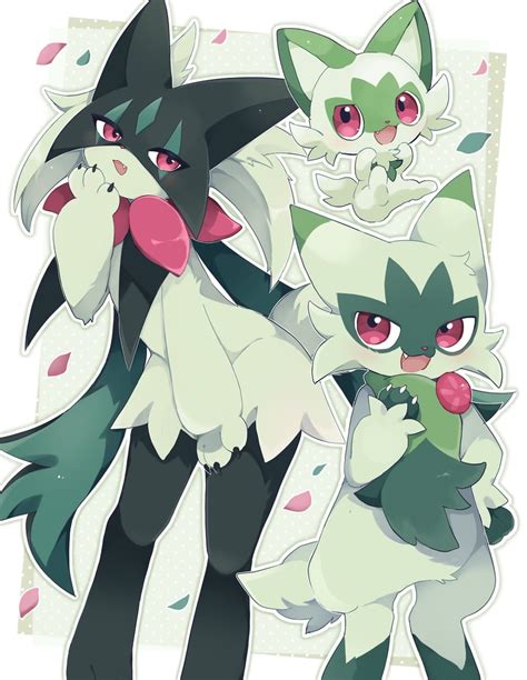Sprigatito Meowscarada And Floragato Pokemon Drawn By Hoshimiiimi