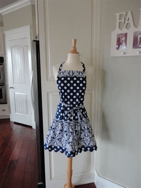 Cute Coastal Living Navy Blue Damask And Blue Dot Ellie Style Womens