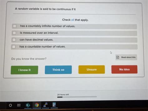 Solved A Random Variable Is Said To Be Continuous If It