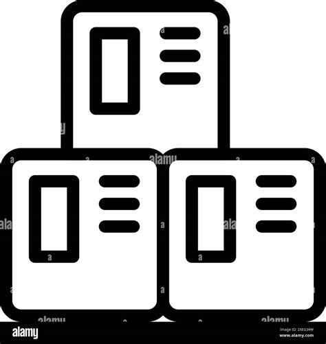 Line Art Icon Of A Server Room With Three Database Servers Stock Vector