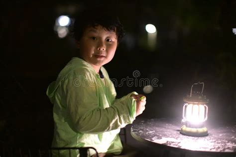 Boy Clap Hands With Lantern Stock Image Image Of Portrait Night