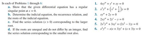 solved in each of problems 1 through 6 1 4xy′′ y′ xy 0 a