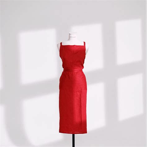 프리미엄 린넨 에이프런 딥레드 챕터원 Chapter1