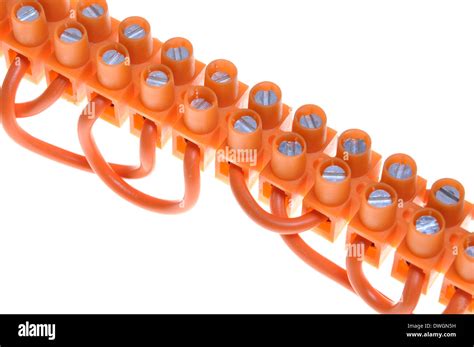 Terminal Block With Cables Concept Of Power Connection Network Stock Photo Alamy