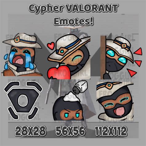 Cute Cypher Valorant Emote Pack Valorant Emotes 6 Twitchdiscord