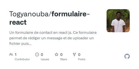Github Togyanoubaformulaire React Un Formulaire De Contact En React