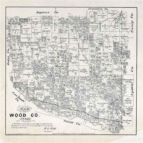 1879 Farm Line Map Of Wood County Texas Etsy