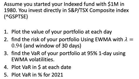 Solved Assume You Started Your Indexed Fund With 1m In
