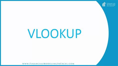 VLOOKUP Tutorial Financial Modeling In Excel YouTube