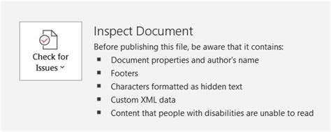 how to use the document inspector for privacy issues in a microsoft