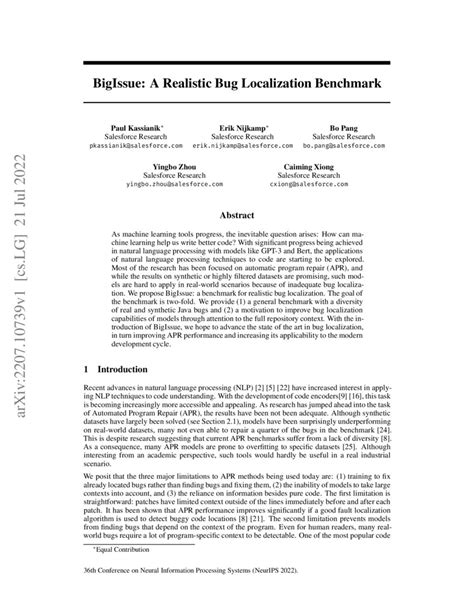Bigissue A Realistic Bug Localization Benchmark Deepai