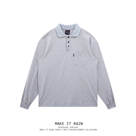 องกงสีทึบแขนยาวเสื้อยืดผู้ชายด้ายหลวมแขนและหญิงคนรักเสื้อยืด Jinron2018 Th Thaipick