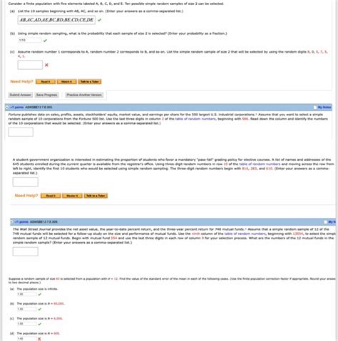 Solved Consider A Finite Population With Five Elements