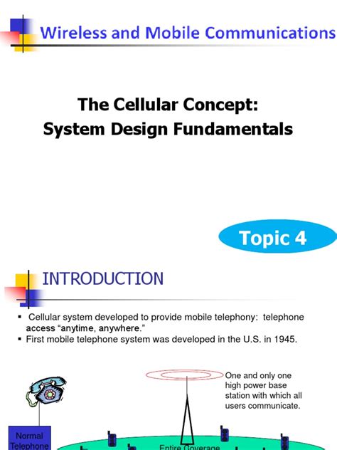 The Cellular Concept System Design Fundamentals Topic 4 Pdf Cellular Network Base Station