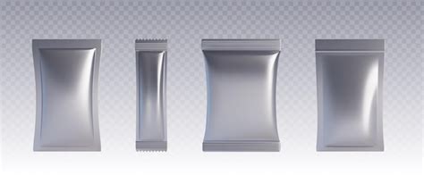 실버 메탈릭 색의 가방 모 세트 무료 벡터