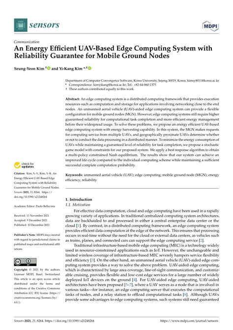 Pdf An Energy Efficient Uav Based Edge Computing System With Reliability Guarantee For Mobile