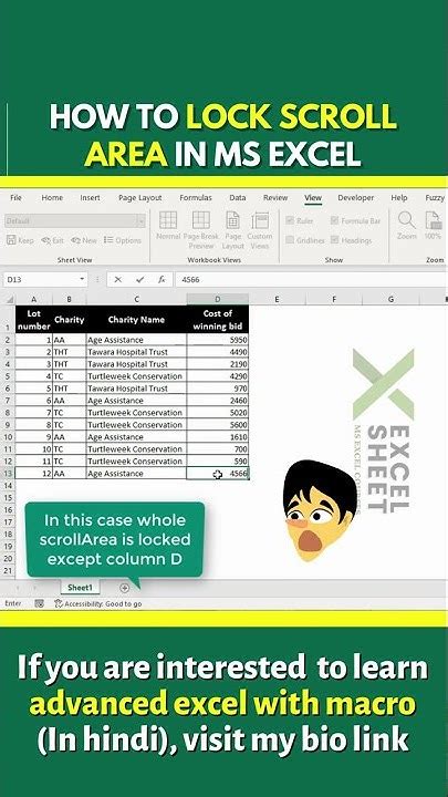 How To Lock Scroll Area In Ms Excel Excel Tips And Tricks Shorts