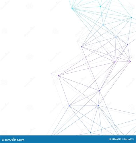Geometric Abstract Background With Connected Line And Dots Network And