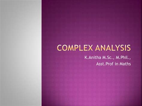 Complex Analysis Contour Integration Ppt