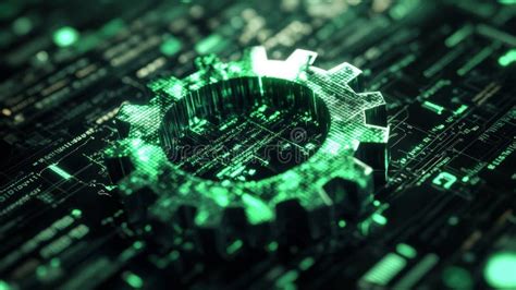 Digital Gear Icon With Binary Code Stock Image Image Of Personalized User 343972161