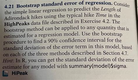 Solved 421 Bootstrap Standard Error Of Regression Consider