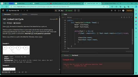 Listlist Cycle Present Or Not Leetcode Interview Preparation C Youtube