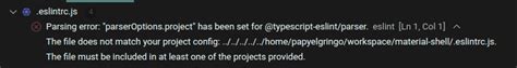Parseroptions Project Has Been Set For Typescript Eslint Parser With Wierd File Path Issue