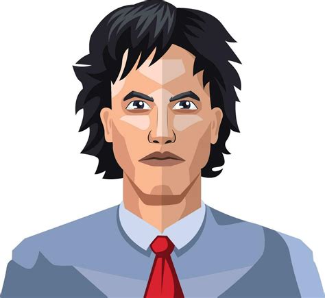 Handsome Guy With Long Black Hair Illustration Vector On White Background 35387278 Vector Art At